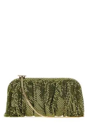 Benedetta Bruzziches La Grande Venus Rhinestone Clutch - Green