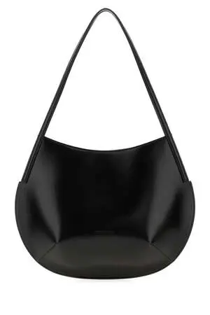 JIL SANDER Leather Kante Shoulder Bag - Black