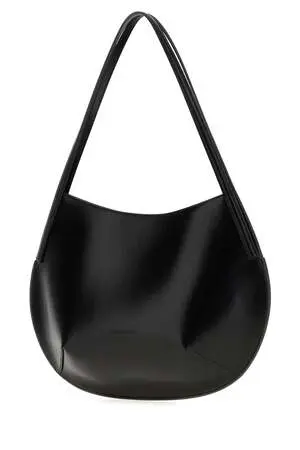 JIL SANDER Leather Kante Shoulder Bag - Black