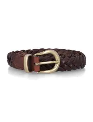 MANCINI 1979 Braided Leather Belt - Testa Moro