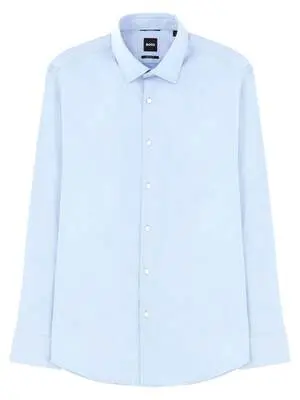 BOSS Stylish Leather Shirt - Azure