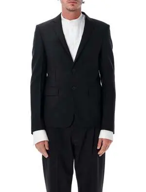 Fendi Moha Ir Single-breasted Slim-fit Blazer With Removable Internal Strap And Contrast Cuff Embroidery