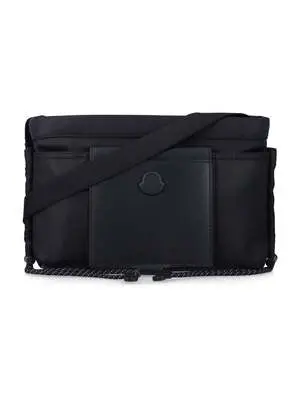 Moncler Mini Kenton Nylon Crossbody Bag With Leather Trim - Nero