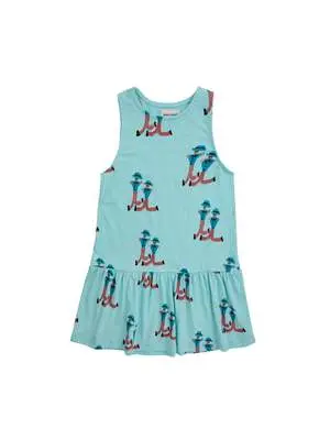 BOBO CHOSES Dancing Giants Mini All Over Dress - Azure