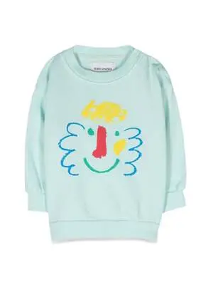 BOBO CHOSES Mini Happy Mask Sweatshirt For Babies - Azure