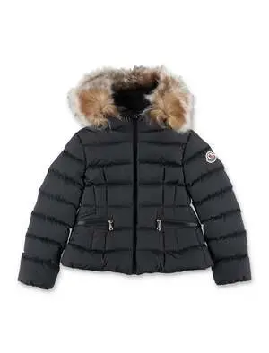 Moncler Mini Quilted Hooded Down Jacket With Faux-fur Trim