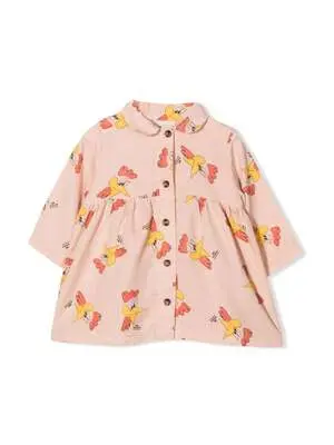 BOBO CHOSES Allover Clock Print Lyocell Mini Dress