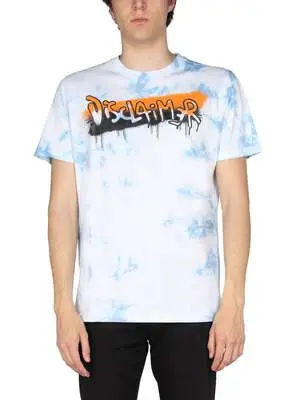 DISCLAIMER Logo Print T-shirt - Azure