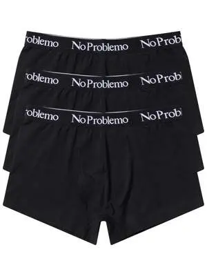 NO PROBLEMO Mini Logo Boxer Briefs - Black