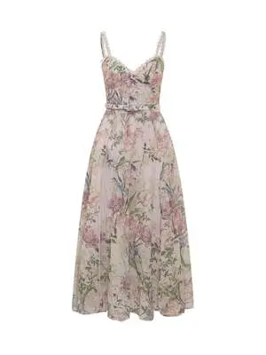 Charo Ruiz Ibiza Elegant Floral Maxi Suit With Belt - Pink