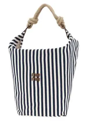Miu Miu Embroidered Canvas Bucket Bag