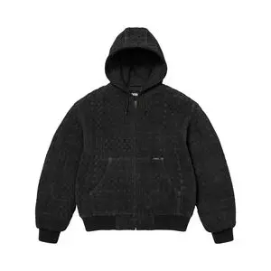 Supreme Woven Suede Hooded Work Jacket - Black