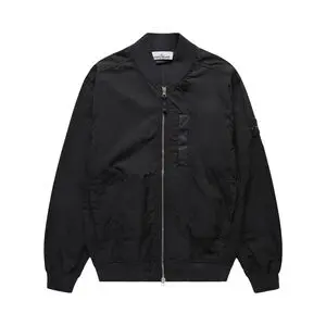 Stone Island Logo Patch Zip Up Bomber Jacket
