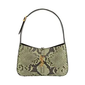 Saint Laurent Le 5 À 7 Python Shoulder Bag 'sweet Lime/black