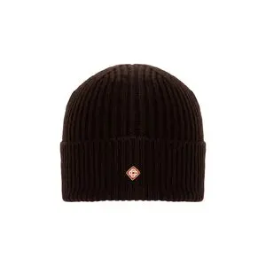 Casablanca Ribbed Beanie - Brown