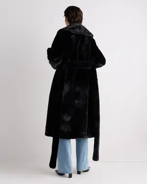 Quince Faux Fur Maxi Wrap Coat