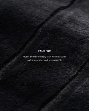 Quince Faux Fur Maxi Wrap Coat - Black