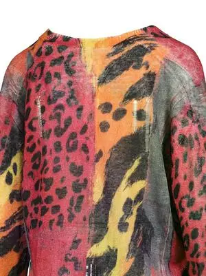 R13 Distressed Leopard-print Cardigan