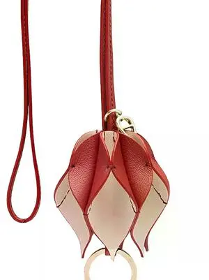 AIGNER Floral-motif Leather Keyring