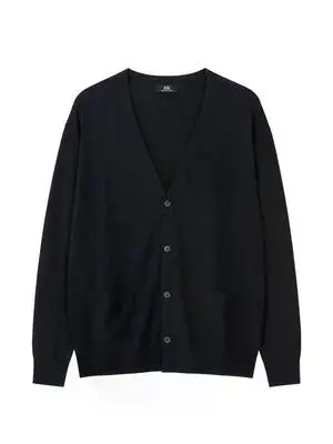 Alpha Studio Fine-knit Button-up Cardigan - Blue