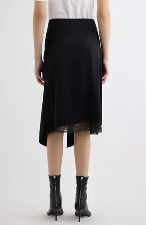 Acne Studios Asymmetric Ruffle Midi Skirt - Black