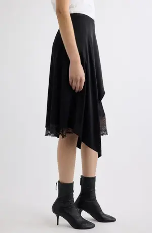 Acne Studios Asymmetric Ruffle Midi Skirt - Black