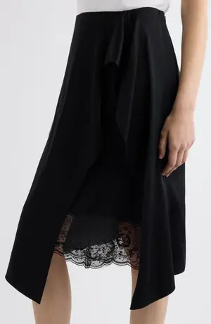 Acne Studios Asymmetric Ruffle Midi Skirt - Black