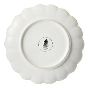 BLOOMHOUSE Yuelu Bloom 10.75 Inch Embossed Scallop Dinner Plates Set Of 4