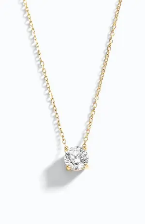 MINT & LILY Dainty Solitaire Pendant Necklace - Gold