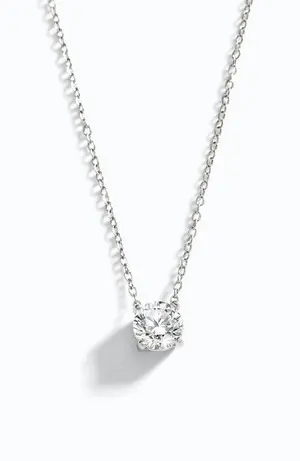 MINT & LILY Dainty Solitaire Pendant Necklace - Silver