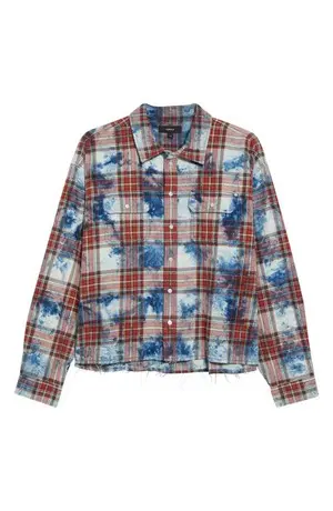 PURPLE BRAND Embellished Flannel Shirt - White Multi