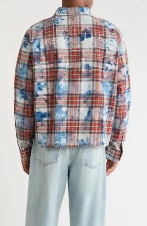 PURPLE BRAND Embellished Flannel Shirt - White Multi