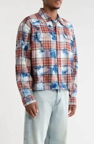 PURPLE BRAND Embellished Flannel Shirt - White Multi