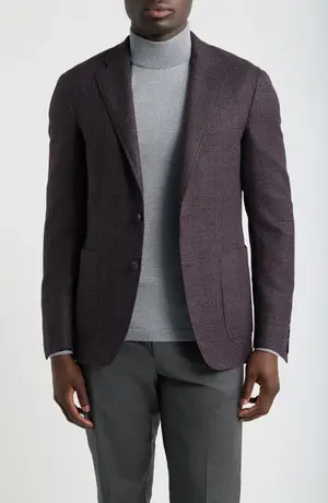 Canali Kei Trim Fit Solid Wool Sport Coat