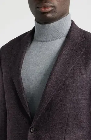 Canali Kei Trim Fit Solid Wool Sport Coat