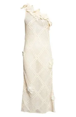 JW Anderson Floral Crochet One-shoulder Dress