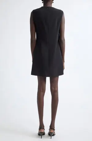 Versace Techno Cady Stretch Sleeveless Mini Dress With Medusa Buttons