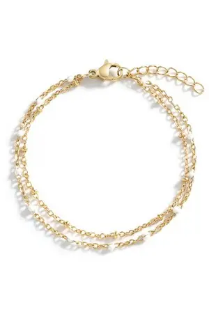 MINT & LILY Dainty Double Chain Beaded Bracelet