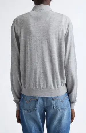 Versace Virgin Wool Collared Button-down Cardigan