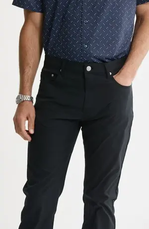 JACHS Straight Leg Stretch 5-pocket Pants - Black