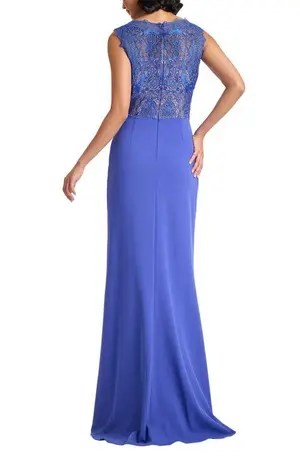 Tadashi Shoji Lace Bodice Twist Front Gown