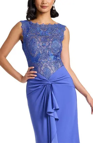 Tadashi Shoji Lace Bodice Twist Front Gown