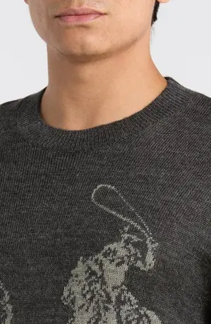 ONE OF THESE DAYS Just For A Moment" Printed Wool Blend Sweater