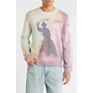 ONE OF THESE DAYS When I Close My Eyes" Cowboy Silhouette Sweater - Multi