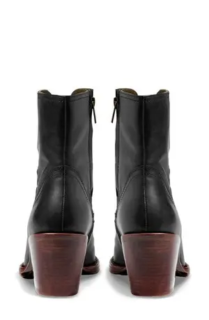 LEANNE FORD, MADE BY BEEK Leanne Ford X Beek Western-inspired Leather Block Heel Booties
