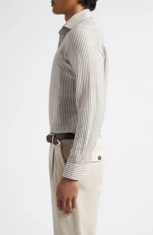 Eleventy Dandy Stripe Button-up Shirt