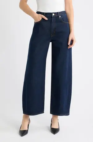 FRAME The Bow High Waist Crop Wide Leg Jeans - Rinse