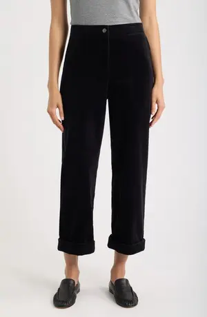 Eileen Fisher Straight Leg Ankle Pants - Black