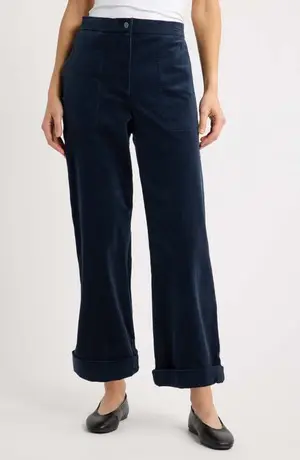 Eileen Fisher Straight Leg Ankle Pants - Maritime