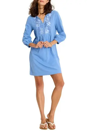 Tommy Bahama Sunset Harbor Embroidered Cotton Dress - Blue Monday